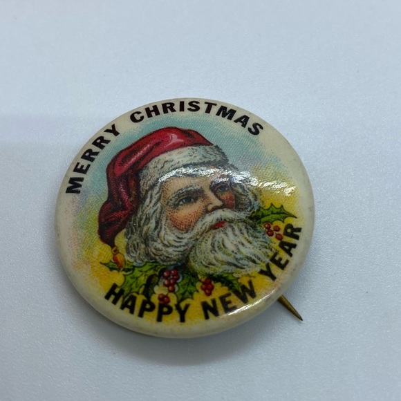 Jewelry | Merry Christmas Happy New Year Vintage Santa Claus Pin | Poshmark